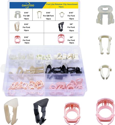 77 Pcs Fuel Line Retainer Clip Assortment Kit Car Auto