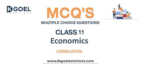 MCQ Questions Class Economics Correlation With Answer
