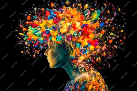 Premium Ai Image Human Brain Exploding Concept