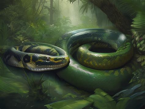 Premium Photo Anaconda And Python Together In Jungle