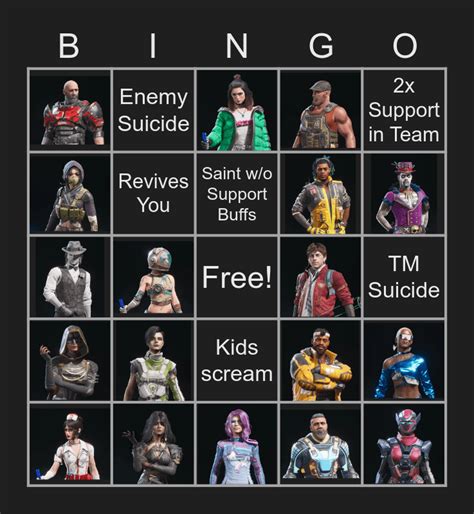 Rogue Company Passive Bingo Card
