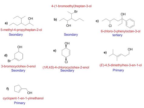 Solved Give A Systematic Iupac Name For Each Alcohol Classify