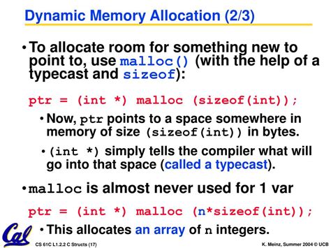PPT CS61C Machine Structures Lecture 1 2 2 C Structs 2004 06 24