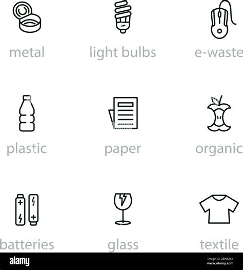 Sorting Garbage Icon Set Stock Vector Image And Art Alamy