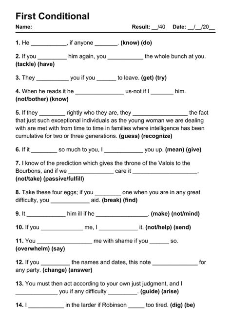 101 First Conditional Pdf Worksheets With Answers Grammarism