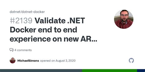 Validate NET Docker End To End Experience On New ARM Mac Issue Dotnet Dotnet Docker