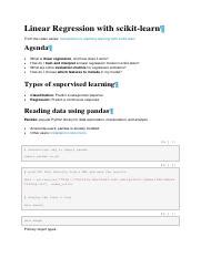 Linear Regression With Scikit Pdf Linear Regression With Scikit Learn