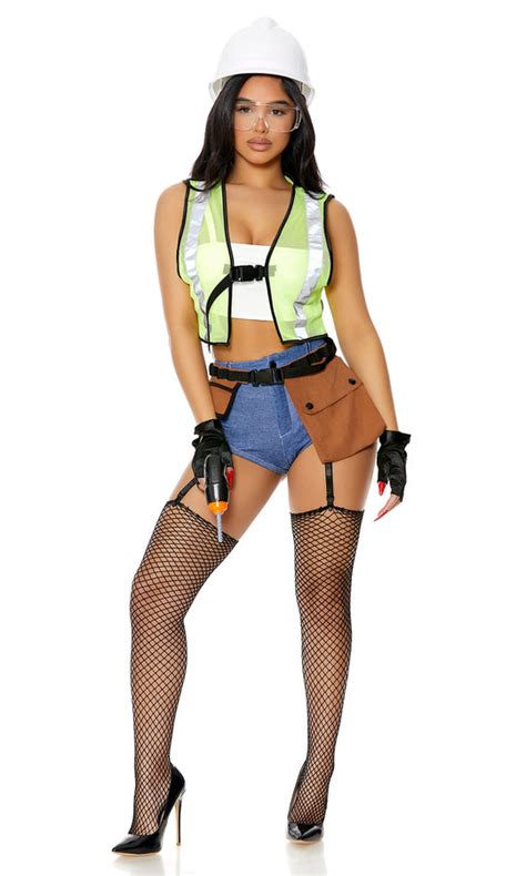 Under Construction 6 Pc Womens Sexy Construction Worker Costume