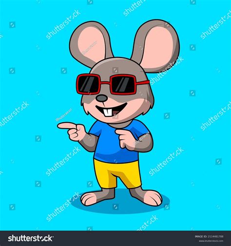 Cartoon Illustration Stylish Mouse Wearing Glasses Stock Vector