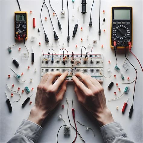 Premium Photo Electrical Experiment With Wires Batteries And Leds The