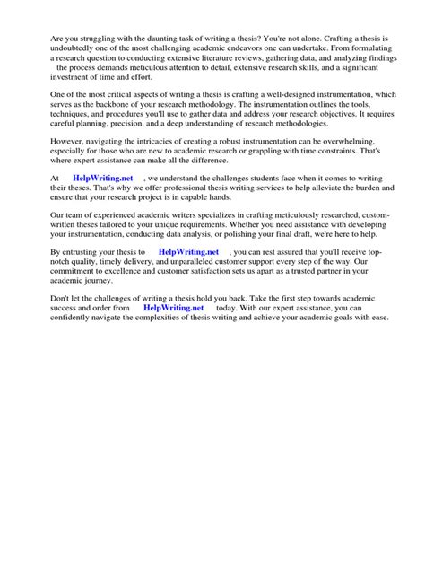 Thesis Instrumentation Sample Pdf Survey Methodology Data Analysis