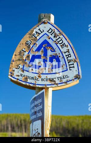 Continental Divide National Scenic Trail Marker At Marias Pass Lewis
