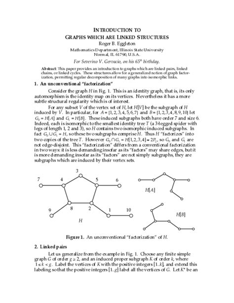 Pdf Graphs Which Are Linked Structures