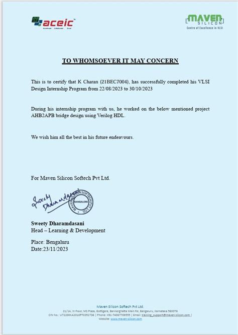 Vlsi Verilog Internshipcompletion Careermilestones Engineering