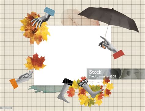 미니멀리즘 현대 미술 콜라주 영감 아이디어 트렌디 한 도시 잡지 스타일 가을 분위기 아름다움과 자연 개념 인사말 카드 디자인 10월에 대한 스톡 사진 및 기타 이미지