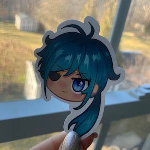 Kaeya Waterproof Sticker Genshin Impact Vinyl Sticker Chibi Etsy