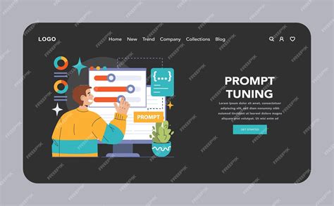 premium vector promptengineers writing a command to a artificial neuron network web or landing