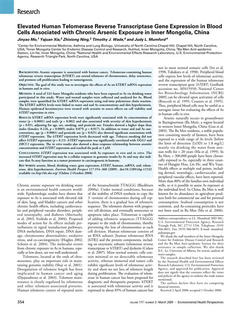Pdf Elevated Human Telomerase Reverse Transcriptase Gene Expression