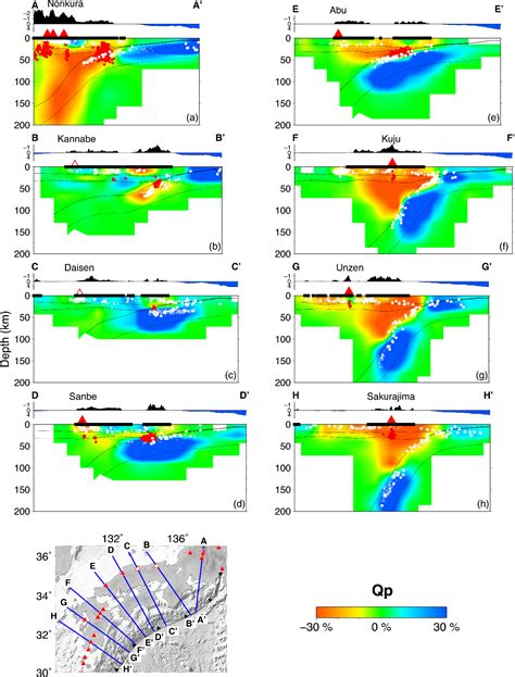 Figure 2 From Seismic Attenuation Tomography Of The Southwest Japan Arc New Insight Into