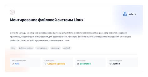 Монтирование файловой системы Linux Labex