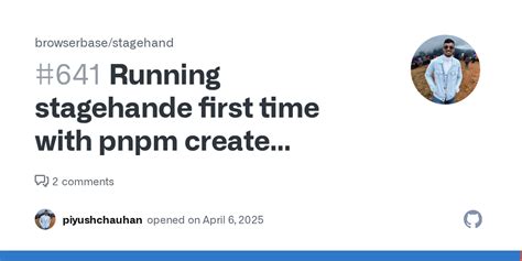Running Stagehande First Time With Pnpm Create Browser App Gives Me Stagehanddefaulterror