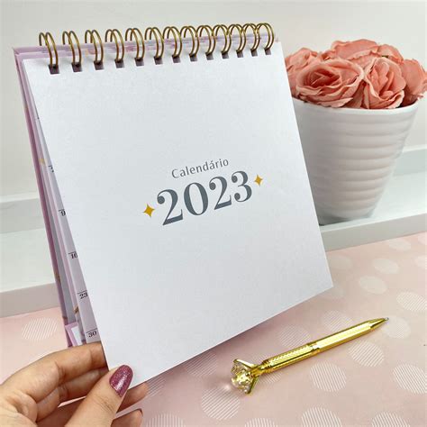 Calendário De Mesa 2023 Com Planejamento Mensal