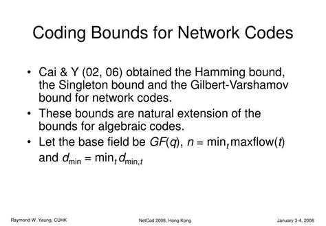 Ppt Network Coding For Error Correction And Security Powerpoint