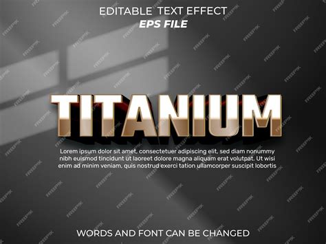 Premium Vector Titanium Text Effect 3d Editable Text Vector Template Premium Vector Titanium Text Effect 3d Editable Text Vector Template