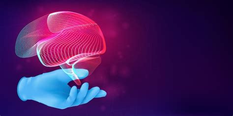 Premium Vector Abstract Brain Form Lines And Particle Blue Color