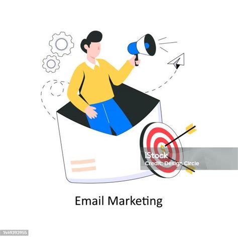 이메일 마케팅 플랫 스타일 디자인 벡터 일러스트 레이 션입니다 스톡 일러스트레이션 개념에 대한 스톡 벡터 아트 및 기타 이미지 개념 뉴스레터 마케팅 Istock