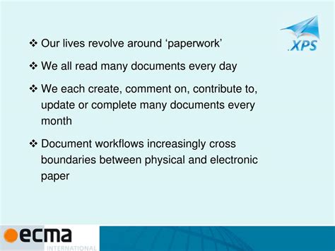 PPT Ecma TC XML Paper Specification XPS PowerPoint Presentation ID