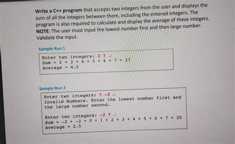 Solved Write A C Program That Accepts Two Integers From
