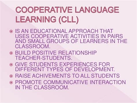 Cooperative Language Learning