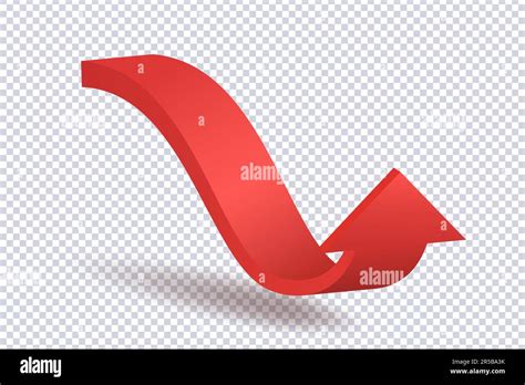 Abstract Curved Red Arrow Market Movements Creative Concept Charts Infographics Red Curve