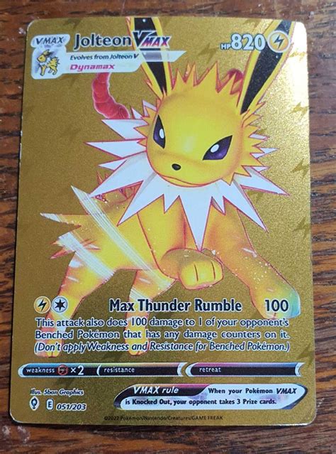 Pokemon Kartice Metal Gold Jolteon Vmax 83078115