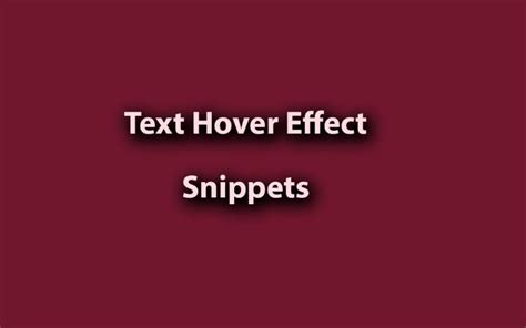 Text Hover Effects Css Animation Snippet Onaircode