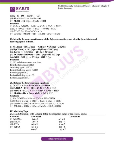 Ncert Exemplar Class 11 Chemistry Solutions Chapter 8 Redox Reactions