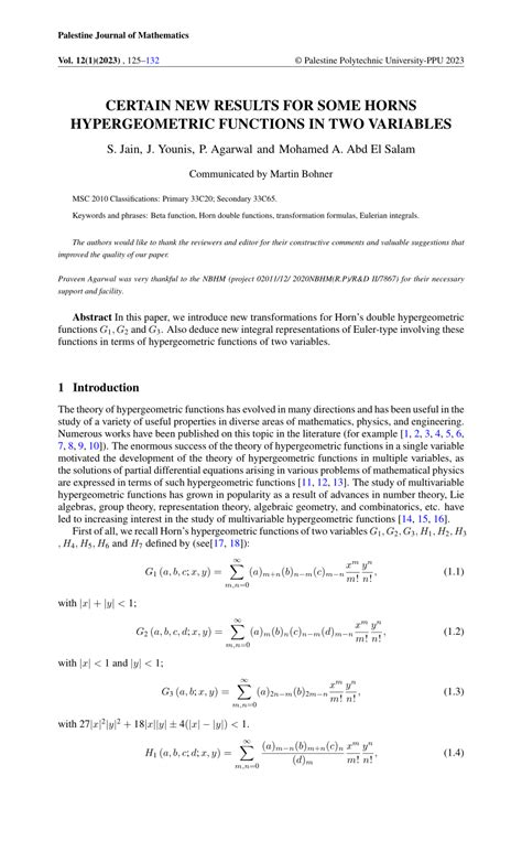 pdf certain new results for some horns hypergeometric functions in