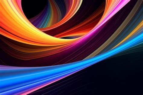 Premium Ai Image Flowing Dynamic Beam Stream Stripes Generative Ai