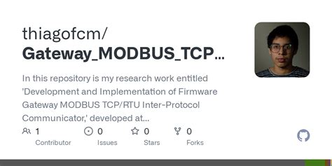 Github Thiagofcmgatewaymodbustcp Rtu Gateway Modbus Tcprtu Firmware