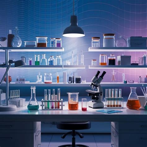 Vibrant And Organized Modern Lab Workspace Premium Ai Generated Image