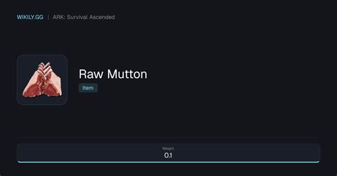 Raw Mutton Ark Survival Ascended
