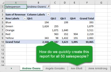 Create Multiple Pivot Table Reports With Show Report Filter Pages Excel Campus