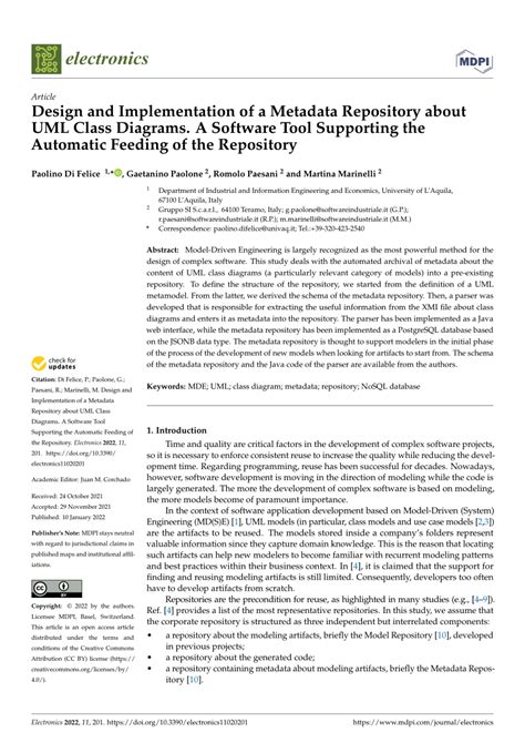 Pdf Design And Implementation Of A Metadata Repository About Uml
