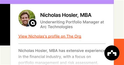 nicholas hosler mba underwriting portfolio manager at arc technologies the org