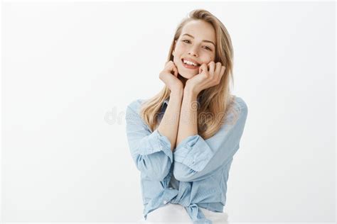 Dreamy Coy Girl Standing In Begging Pose Praying And Looking Up With