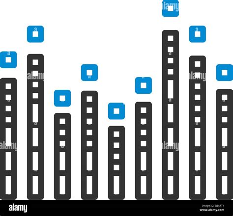 Graphic Equalizer Icon Editable Bold Outline With Color Fill Design Vector Illustration Stock