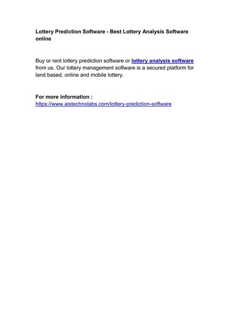 Ppt Lottery Analysis Software Best Lottery Analysis Software Online