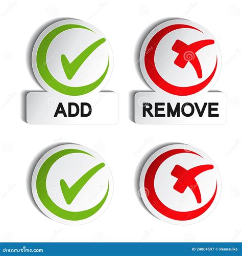 Add Remove Circular Item Stock Vector Illustration Of Checkmark 24804597
