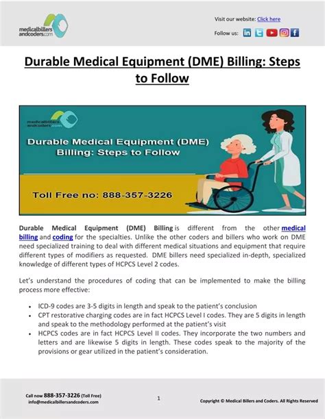 Ppt Durable Medical Equipment Dme Billing Steps To Follow